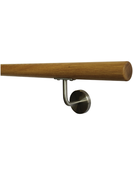 METALL & DESIGN Handlauf montagefertig, 200 x 10 cm, Edelstahl | Holz ...