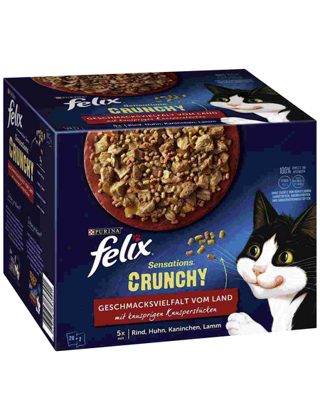 FELIX Katzen-Nassfutter »Felix Sensations Crunchy«, Felix Sensations ...
