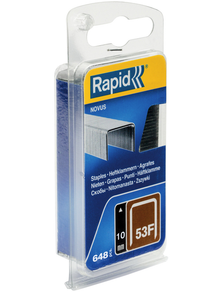 RAPID Tackerklammern, 10 mm, Heftklammer Typ 53F, 648 St., in ... RAPID Tackerklammern, 10 mm, Heftklammer Typ 53F, 648 St., in ...